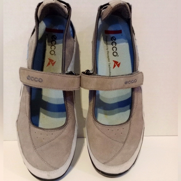Ecco | Shoes | Ecco Powered By Receptor Tech Two Gray Leather Walking ...